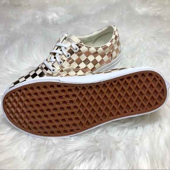Vans | Shoes | Rare Nwt Rose Gold Vans Cream Checkerboard Authentic ...